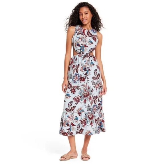 RHODE | Dresses | Nwt Rhode X Target Leafy Floral Print Cutout Maxi ...